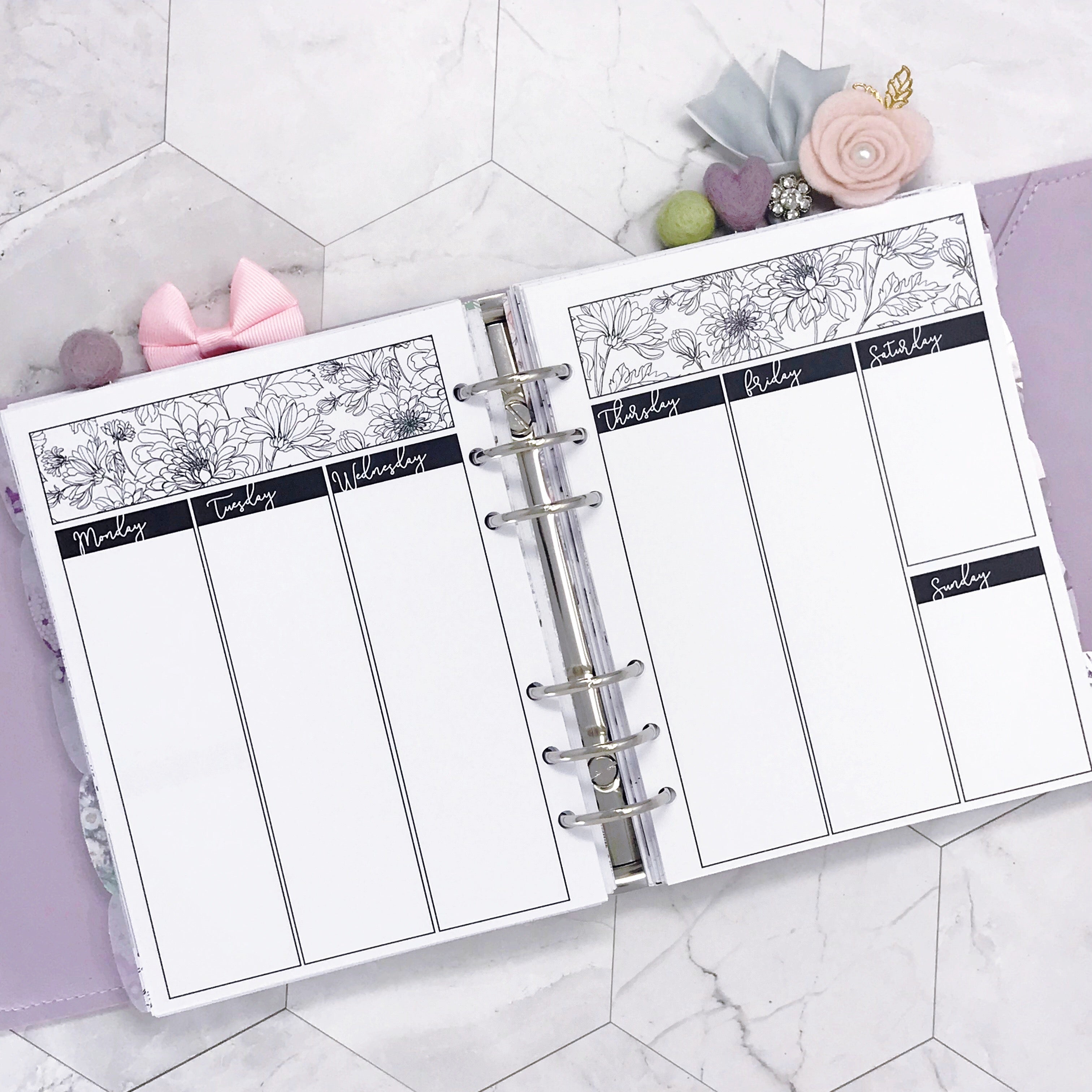 LPA Inserts | Themed Vertical Weekly - Botanical Series | Printable ...