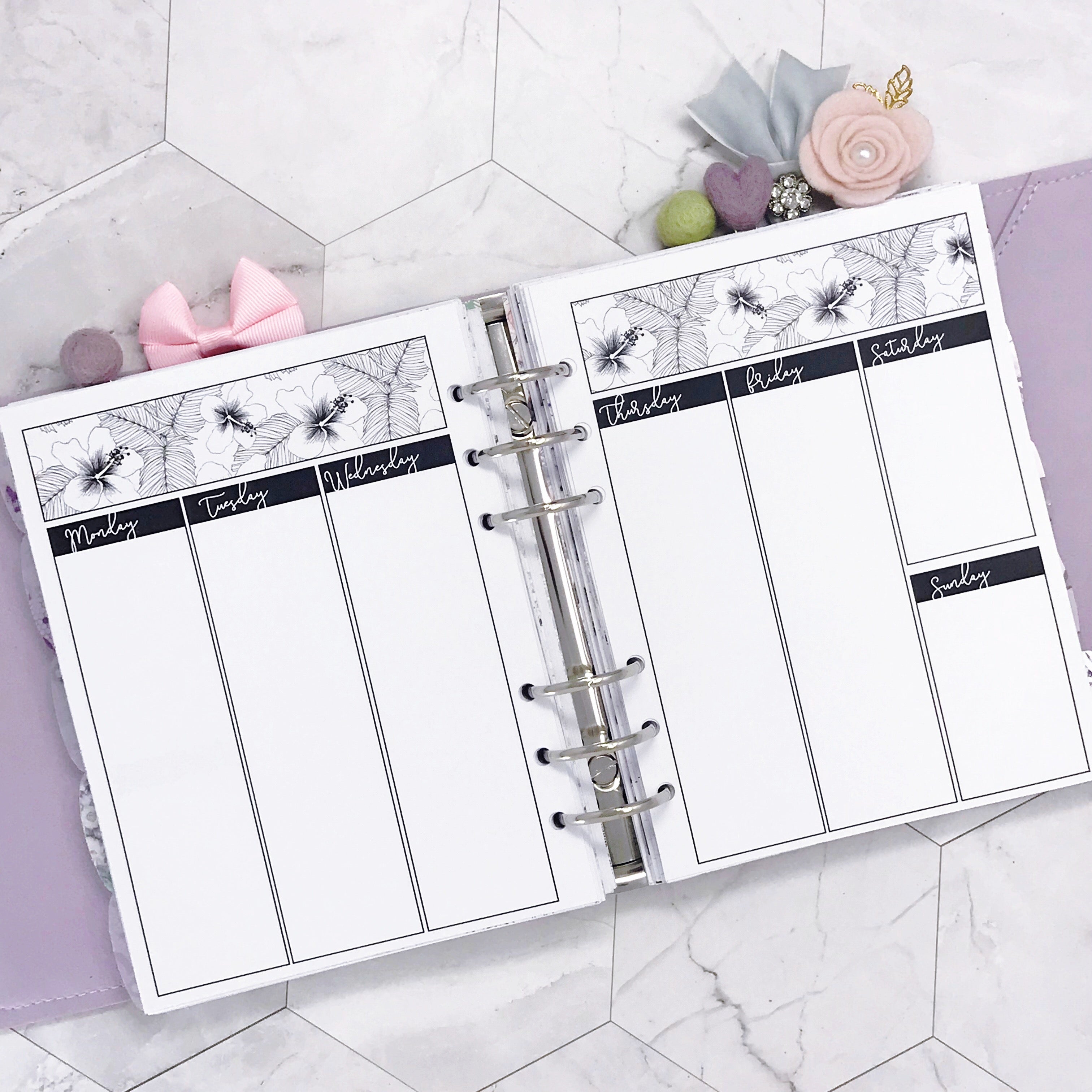 LPA Inserts | Themed Vertical Weekly - Botanical Series | Printable ...