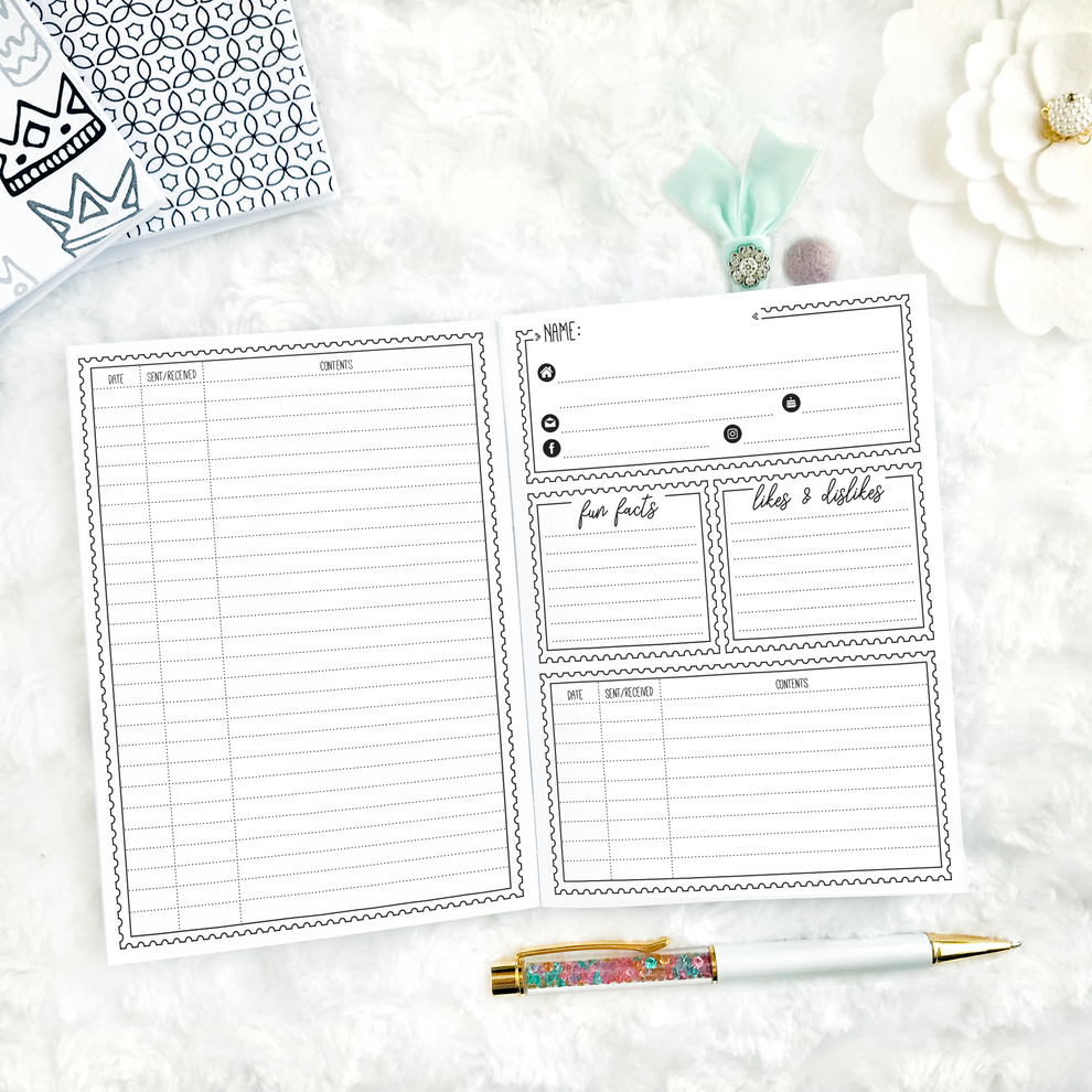 Lights Planner Action Inserts | Penpal Tracker | Printable